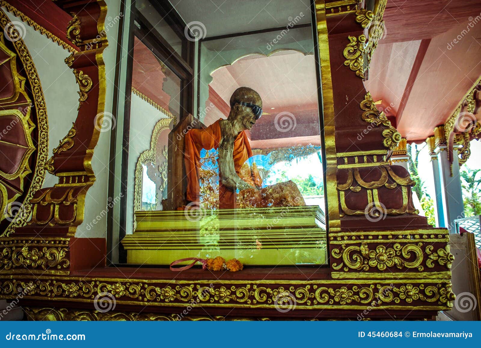 Mummified Monk Body on Koh Samui Thailand Stock Photo - Image of ...