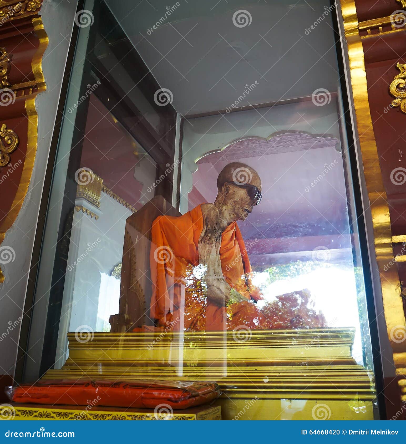 Mummy of a Buddhist monk stock photo. Image of bespectacled - 64668420
