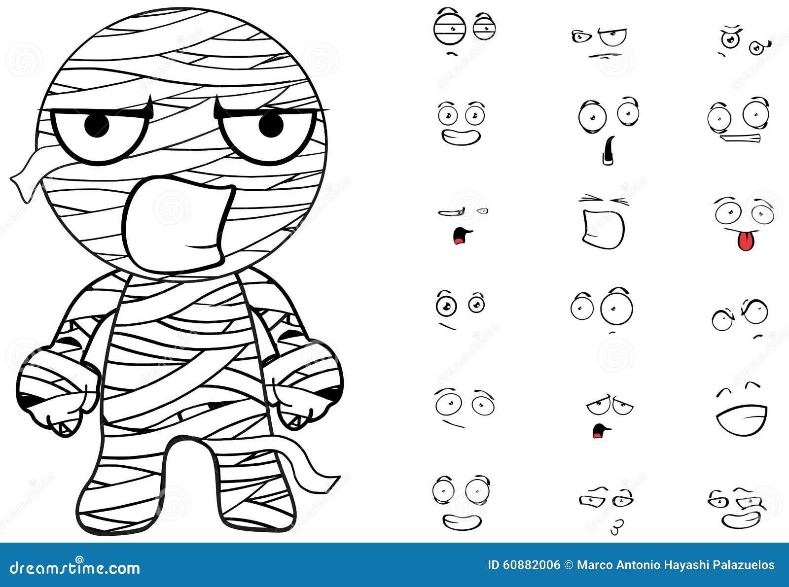 Mummy Cartoon Emotions Set Angry Stock Vector - Illustration of ...