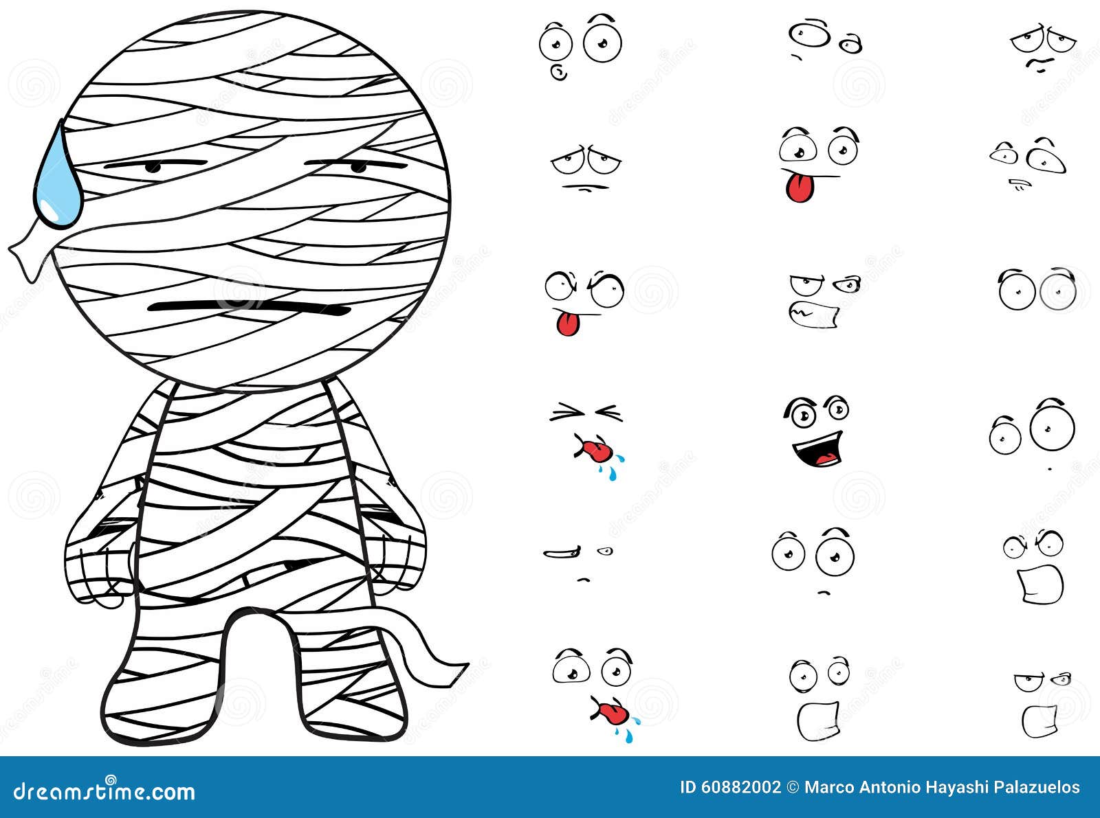 Mummy Cartoon Emotions Set 5 Stock Vector - Illustration of cartoon ...