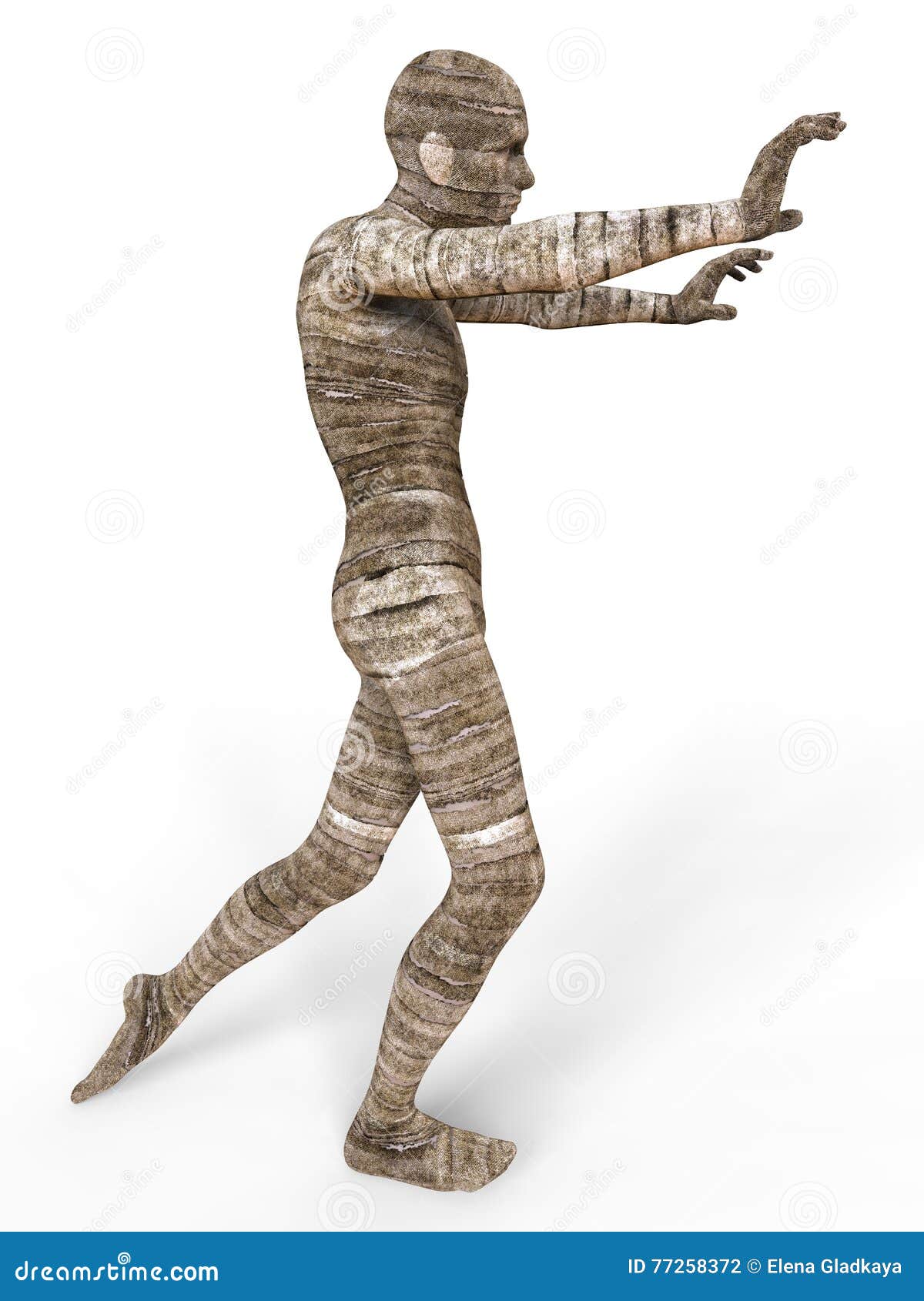 Mummy 3D Illustration stock illustration. Illustration of decaying ...