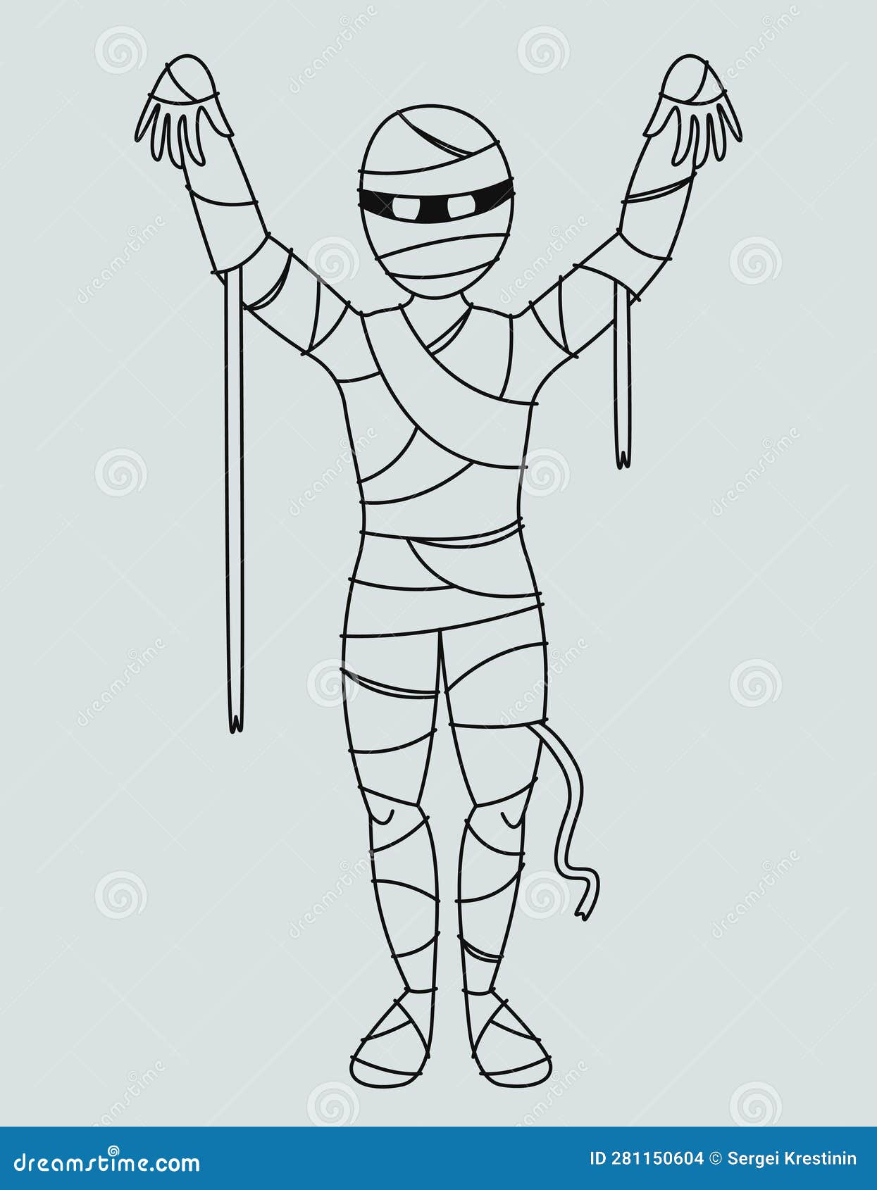 Mummy front view. stock vector. Illustration of line - 281150604