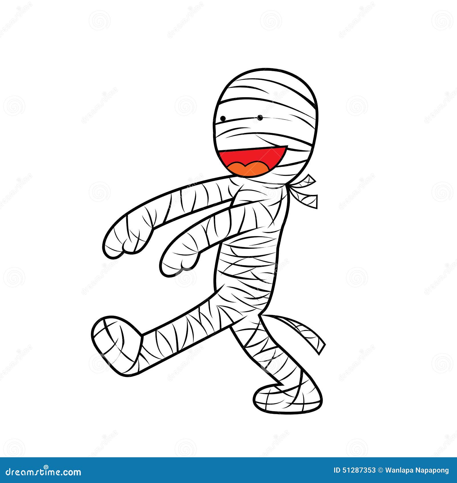 Mummy halloween cartoon stock vector. Illustration of mummified - 51287353