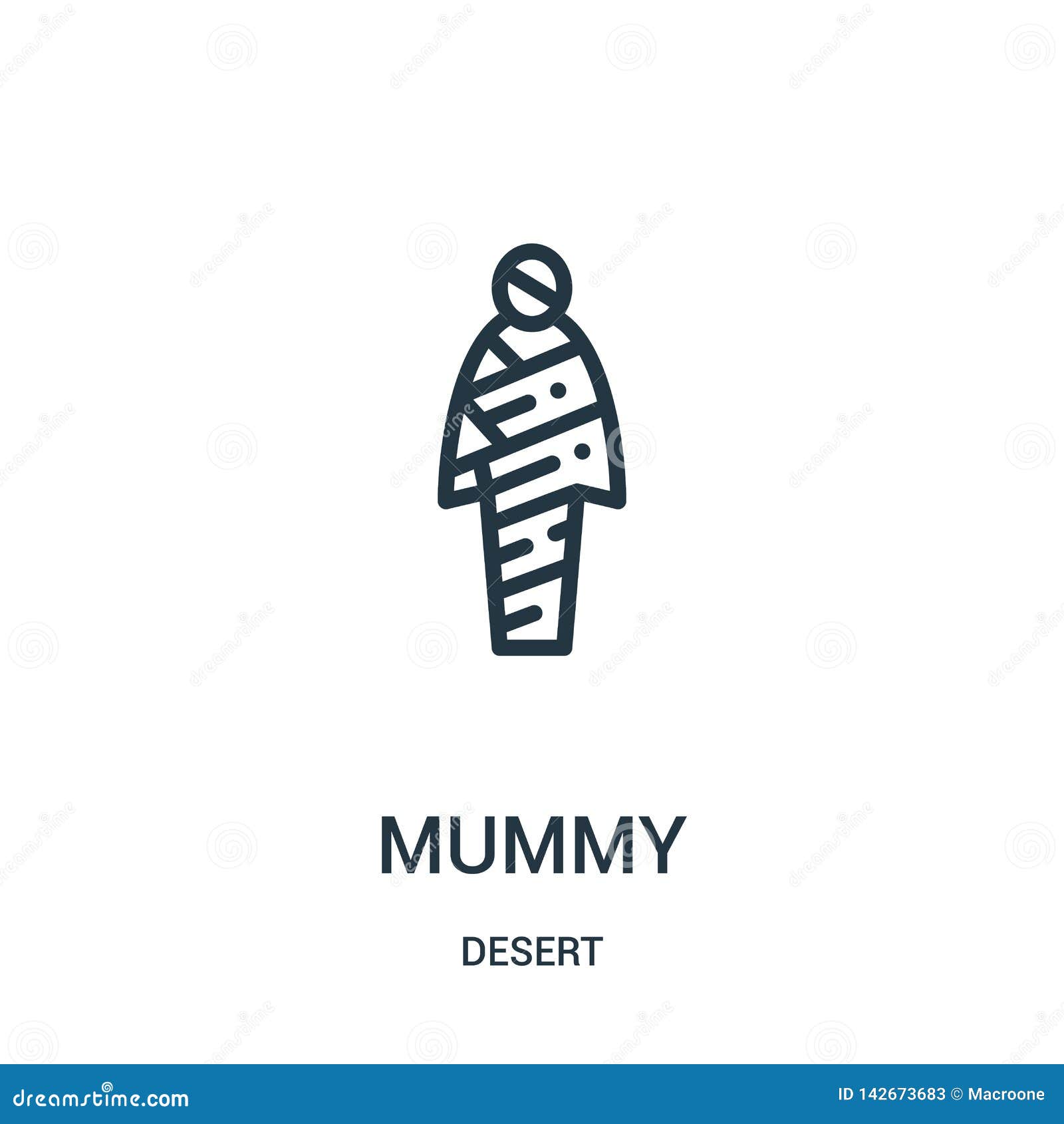 Mummy Icon Vector From Desert Collection Thin Line Mummy Outline Icon Vector Illustration Stock