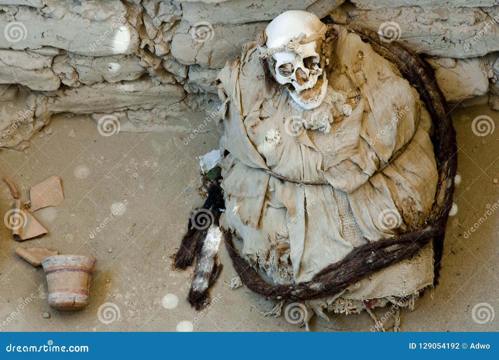 Mummy stock photo. Image of peruvian, ancient, inca - 129054192