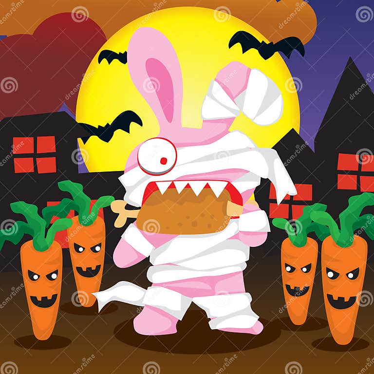 Mummy Rabbit stock vector. Illustration of ghost, cartoon - 16282440
