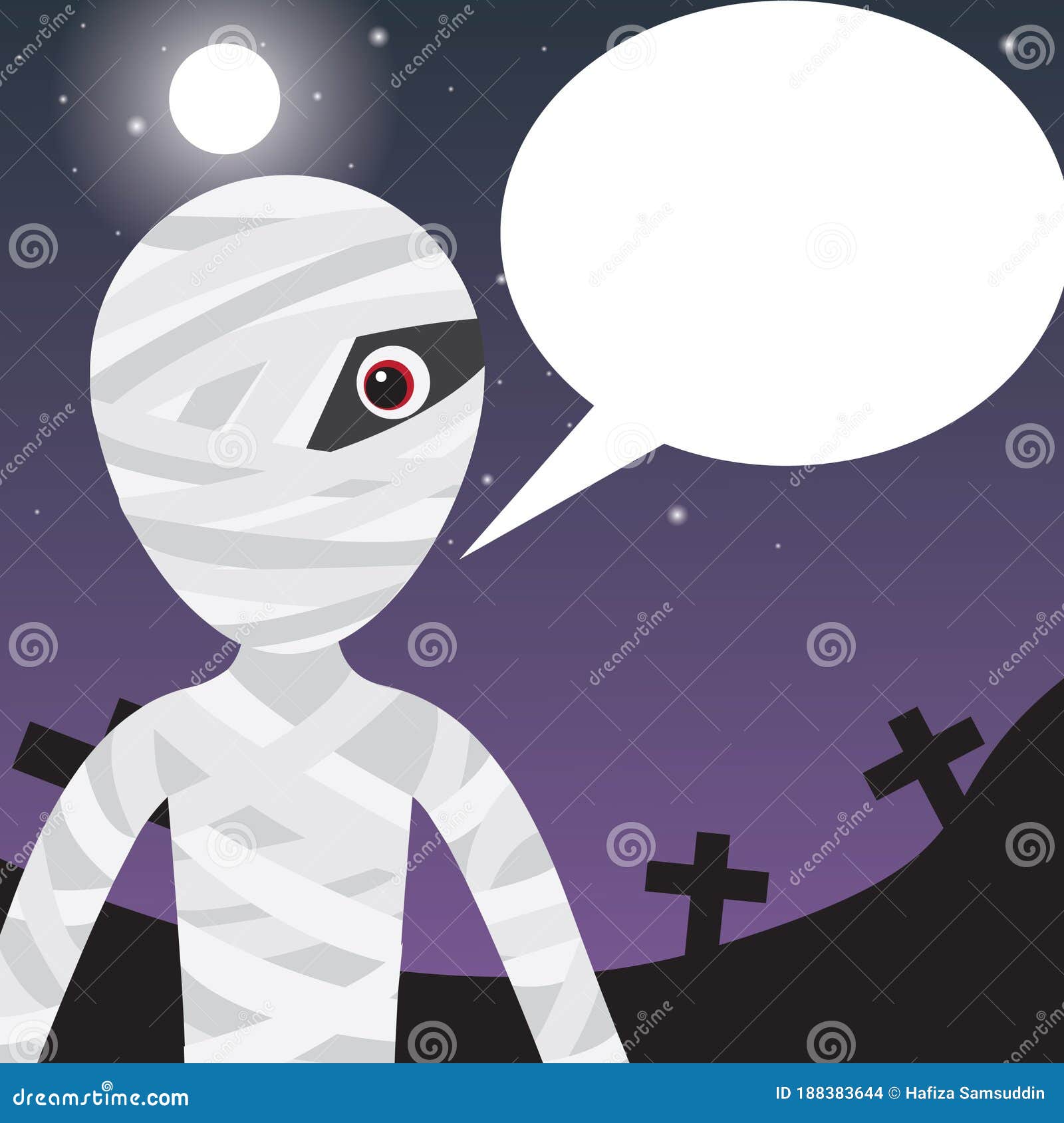 Mummy with Speech Bubble. Vector Illustration Decorative Design Stock ...