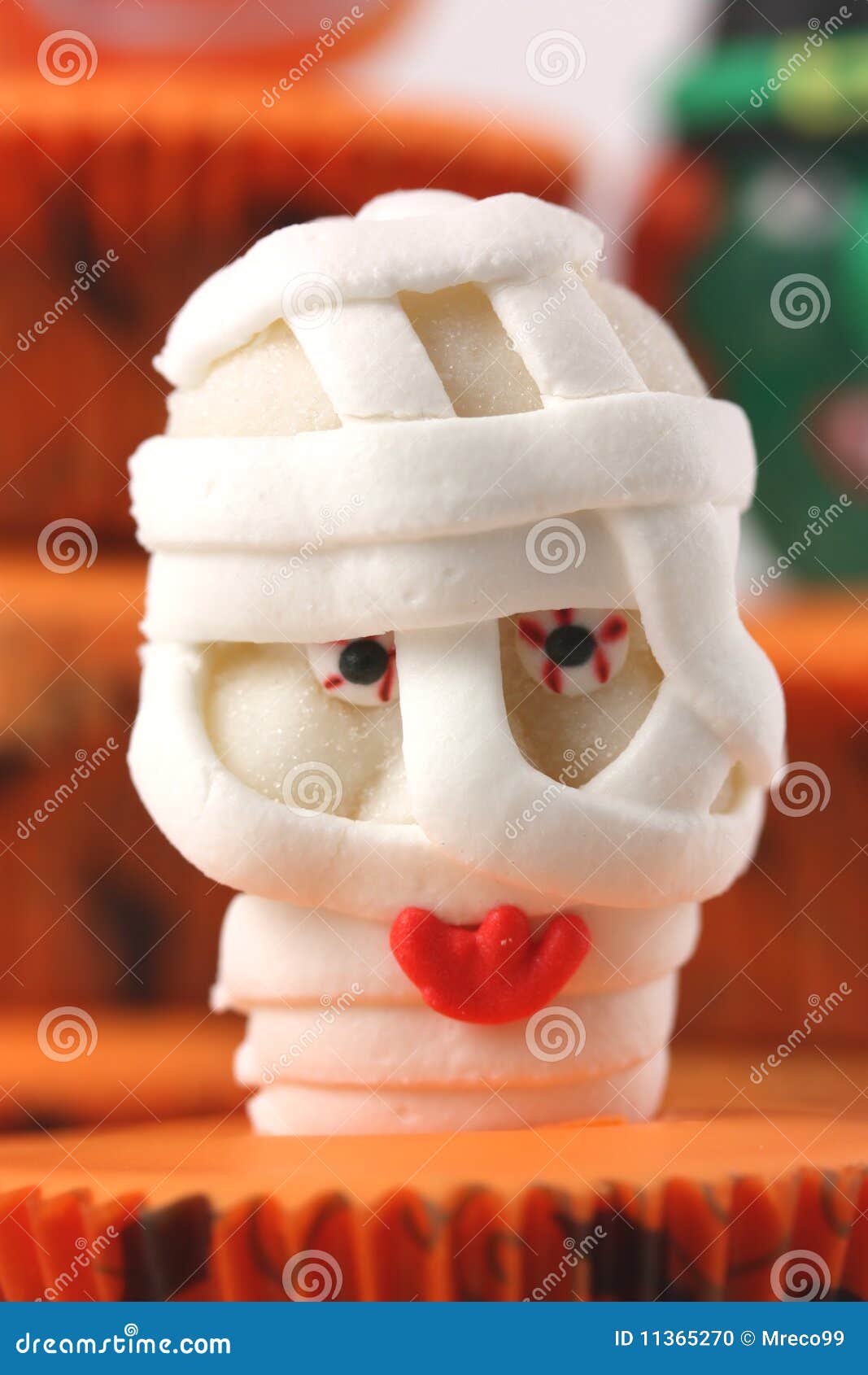 Mummy sweet on cup cake stock photo. Image of candy, sweets - 11365270