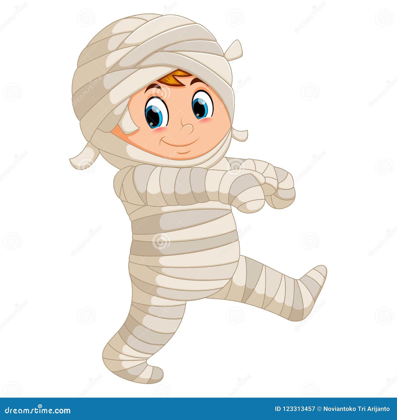 Mummy Walking Cartoon Vector Illustration | CartoonDealer.com #123313520