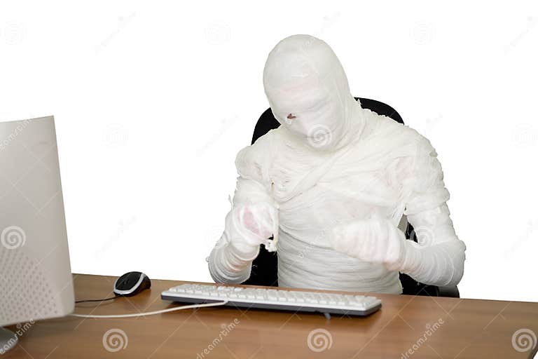 Mummy is Working on Computer Stock Photo - Image of mystery, hideous ...