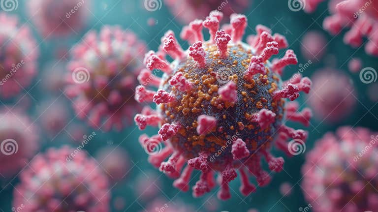 Mumps Virus Under a Microscope AI Generated Stock Illustration ...