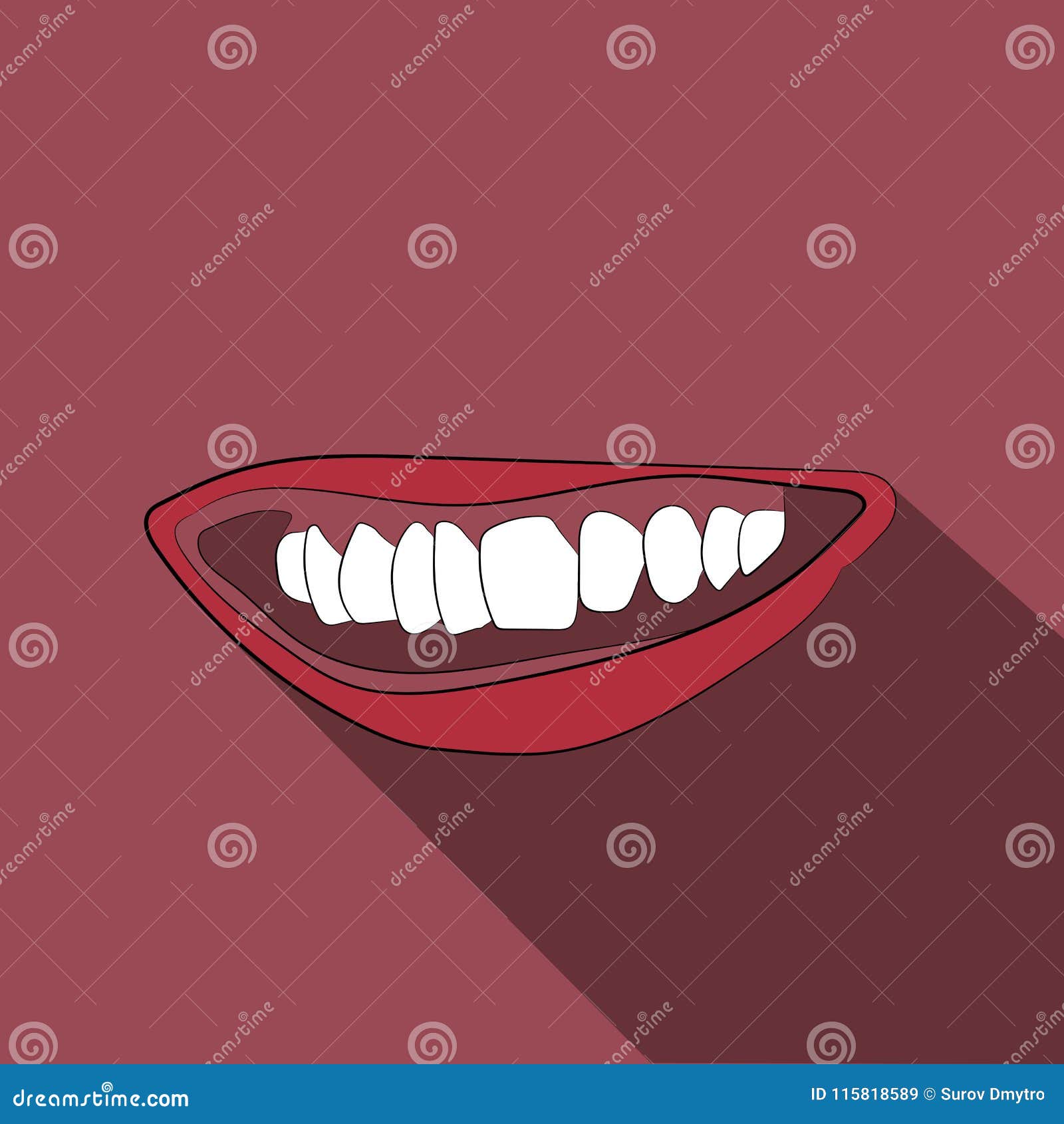 Mun Med En Leendeteckningsillustration Stock Illustrationer ...