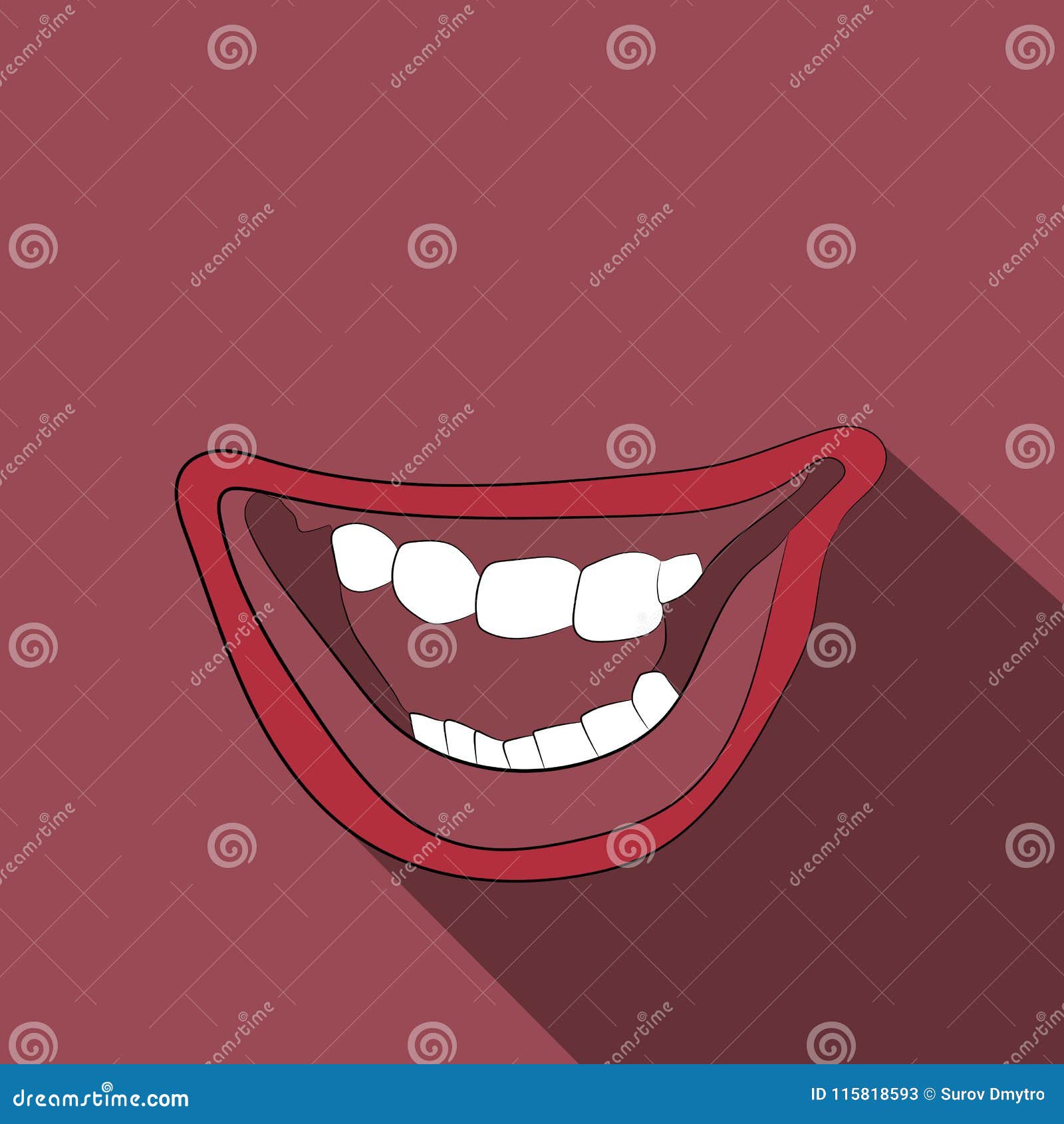 Mun Med En Leendeteckningsillustration Stock Illustrationer ...