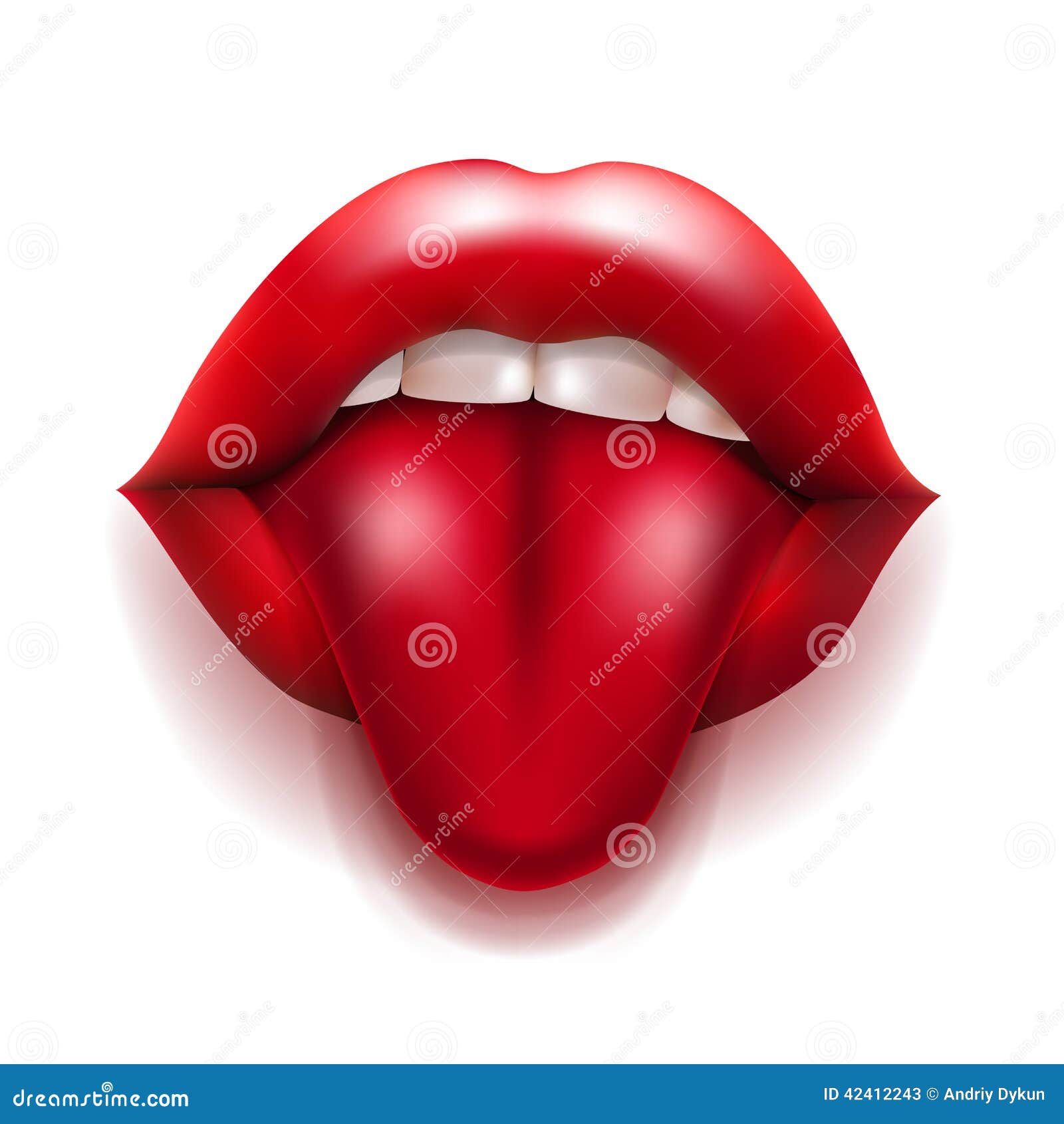 Mun Med Röda Kanter Och Tungan Vektor Illustrationer - Illustration av ...