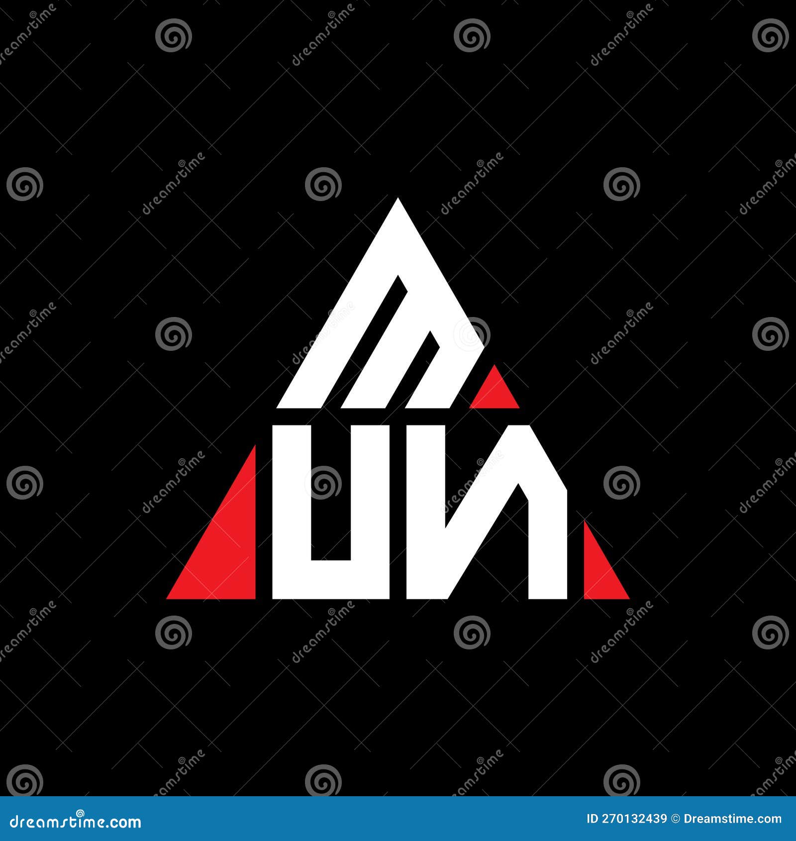 MUN Triangle Letter Logo Design with Triangle Shape. MUN Triangle Logo ...