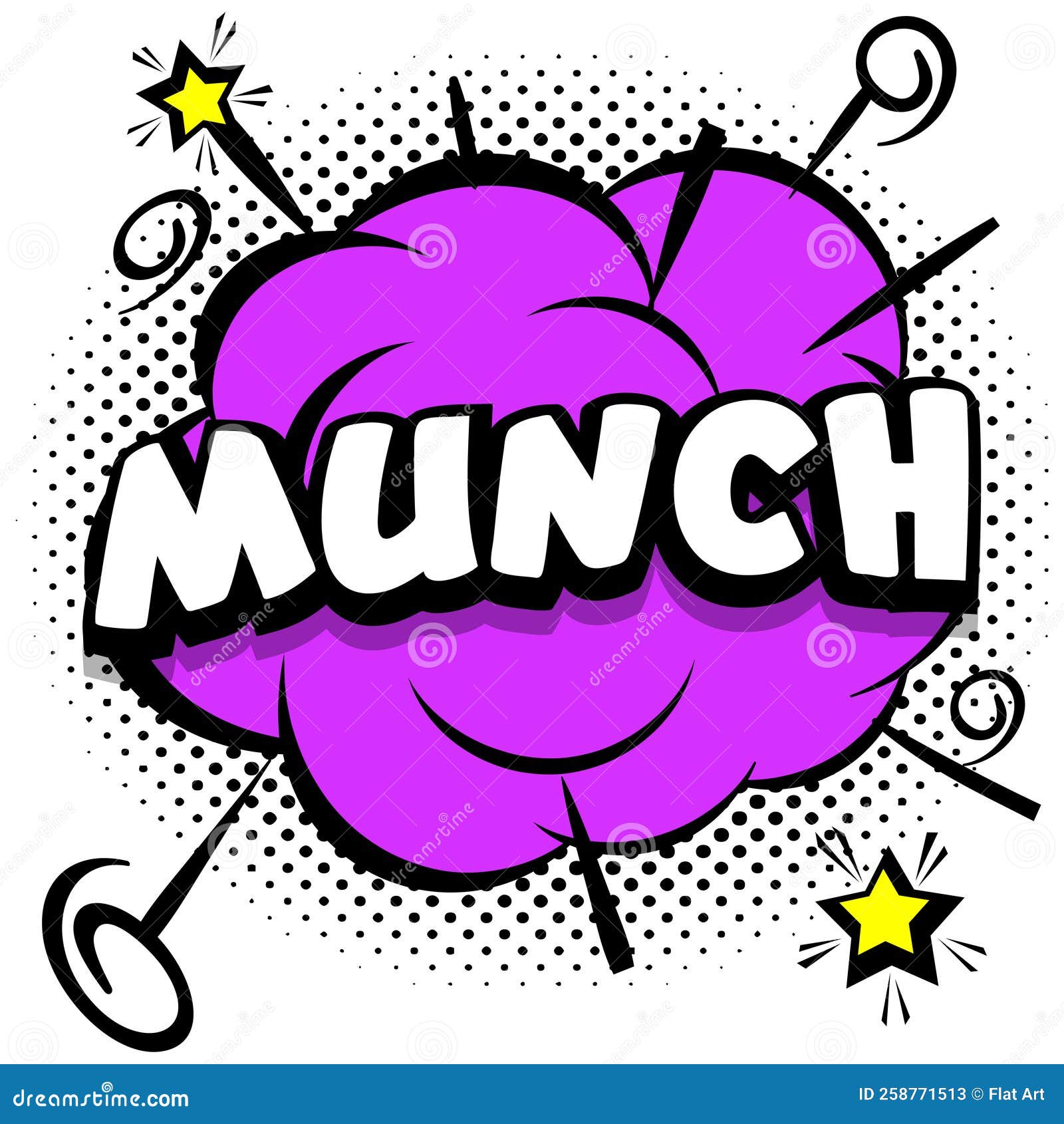 Munch Comic Bright Template With Speech Bubbles On Colorful Frames ...