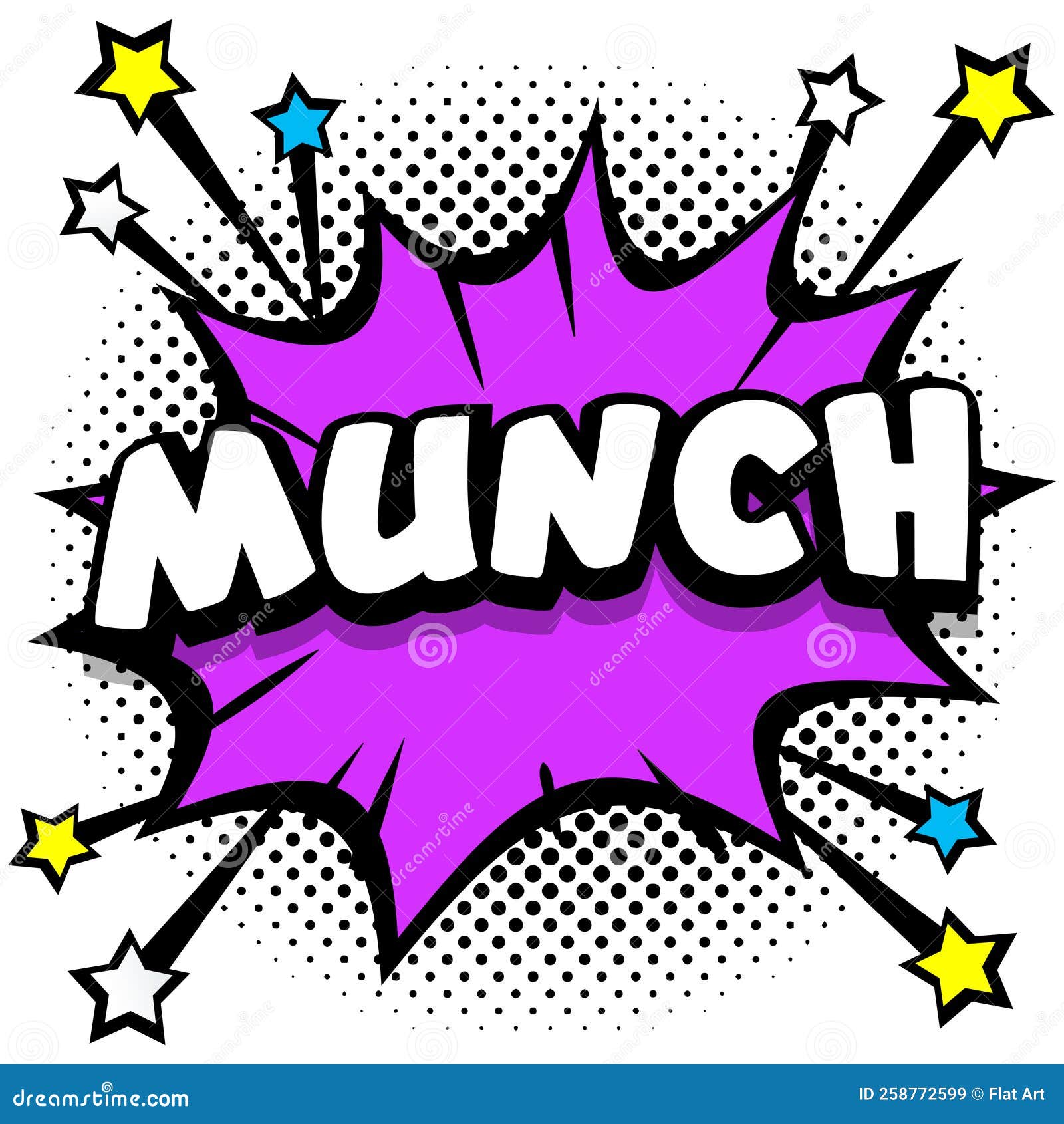 Munch Pop Art Comic Speech Bubbles Book Sound Effects Stock Vector ...