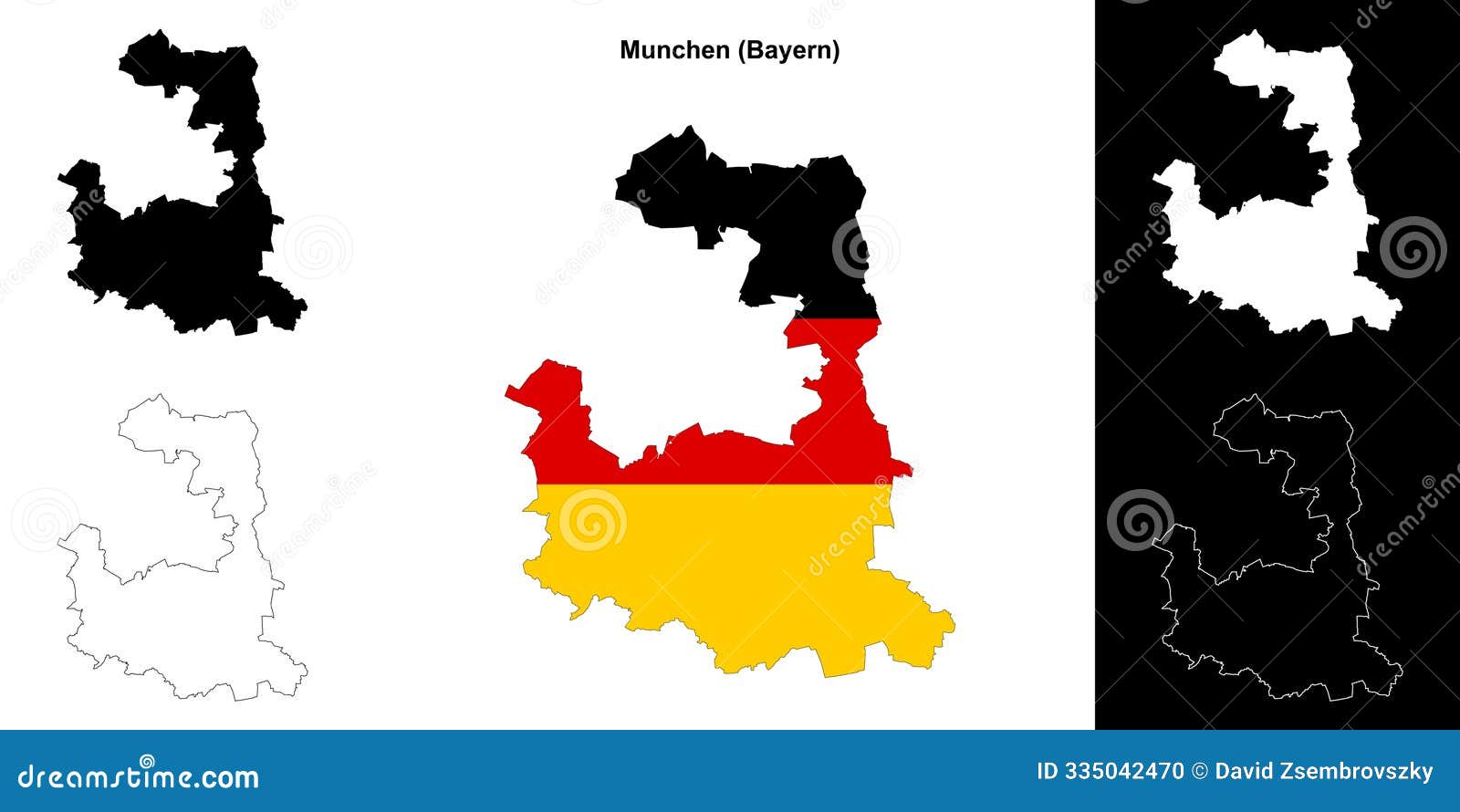 Munchen Outline Map Vector Illustration | CartoonDealer.com #335042470