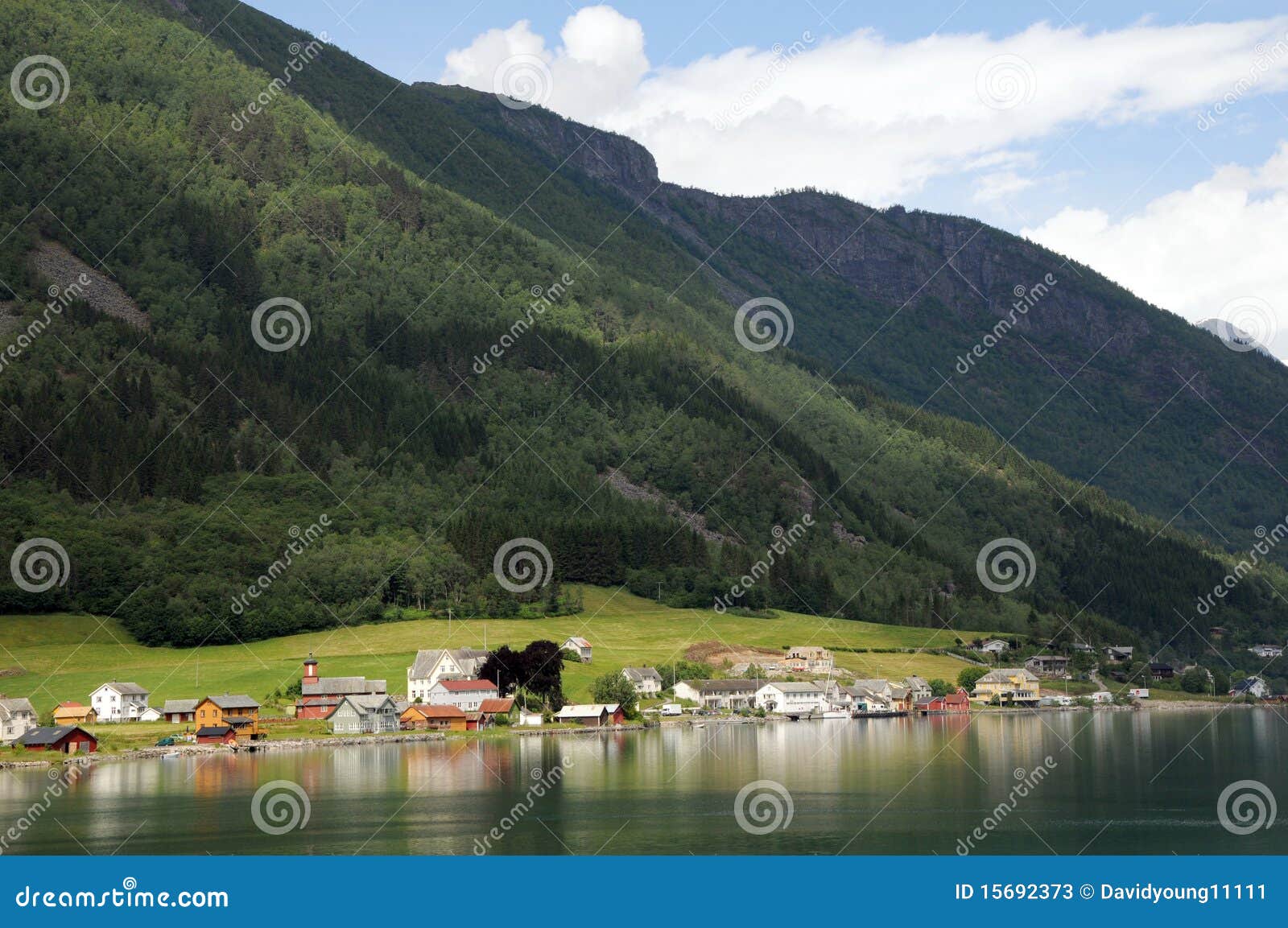 Mundal village stock image. Image of reflections, mountains - 15692373