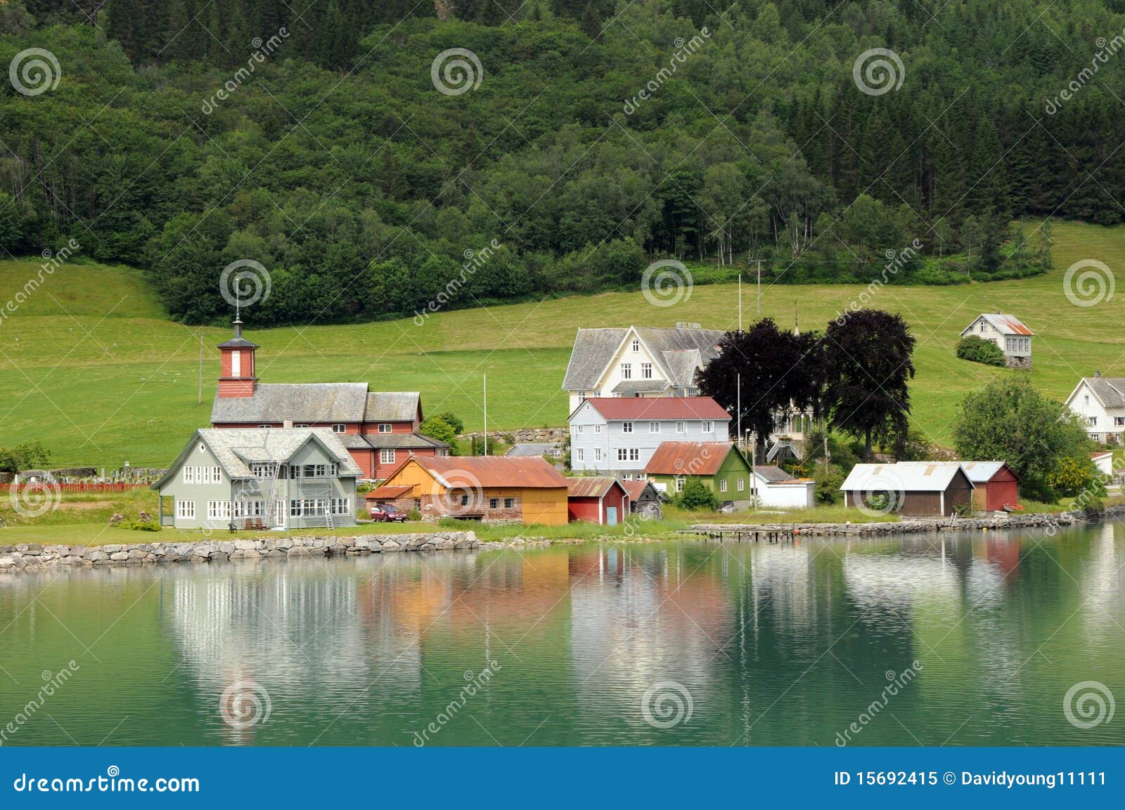 Mundal village stock image. Image of nature, reflections - 15692415