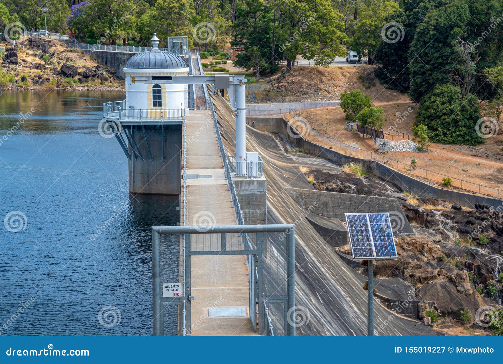 Mundaring Weir Drinking Water Reservoir of Perth Australia Side View ...