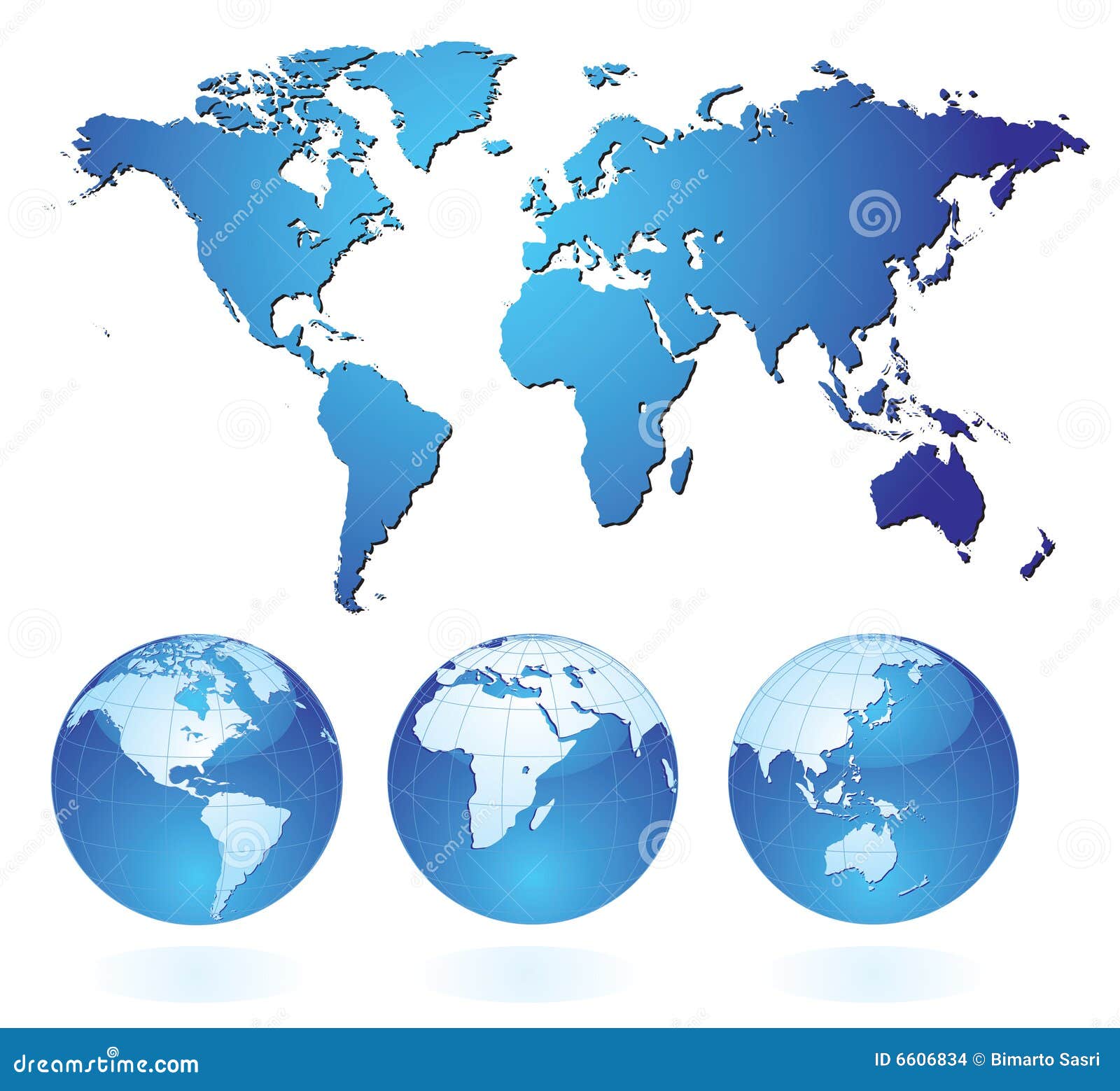Mundo azul ilustração do vetor. Ilustração de americas - 6606834