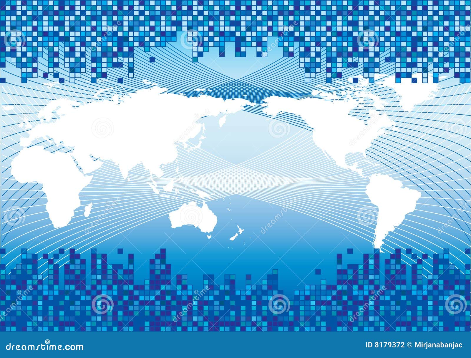 Mundo azul ilustración del vector. Ilustración de america - 8179372