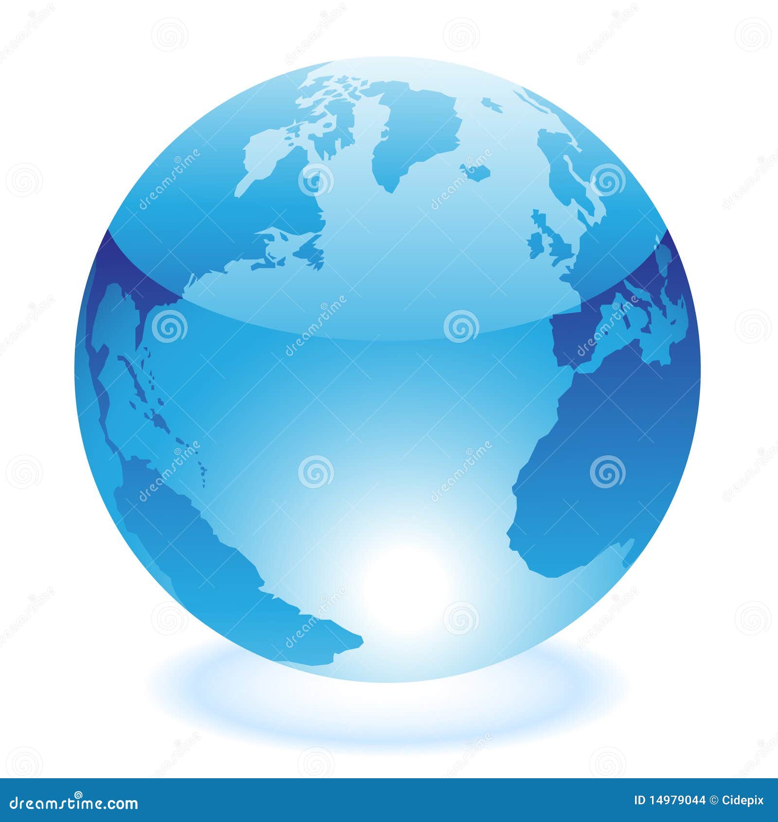 Mundo azul brillante ilustración del vector. Ilustración de meridiano ...