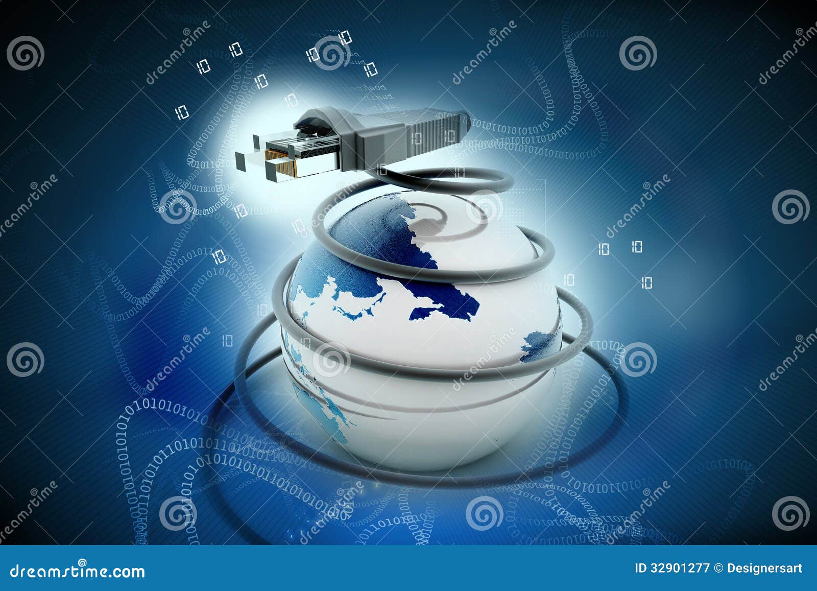 Mundo conectado cable stock de ilustración. Ilustración de digital ...