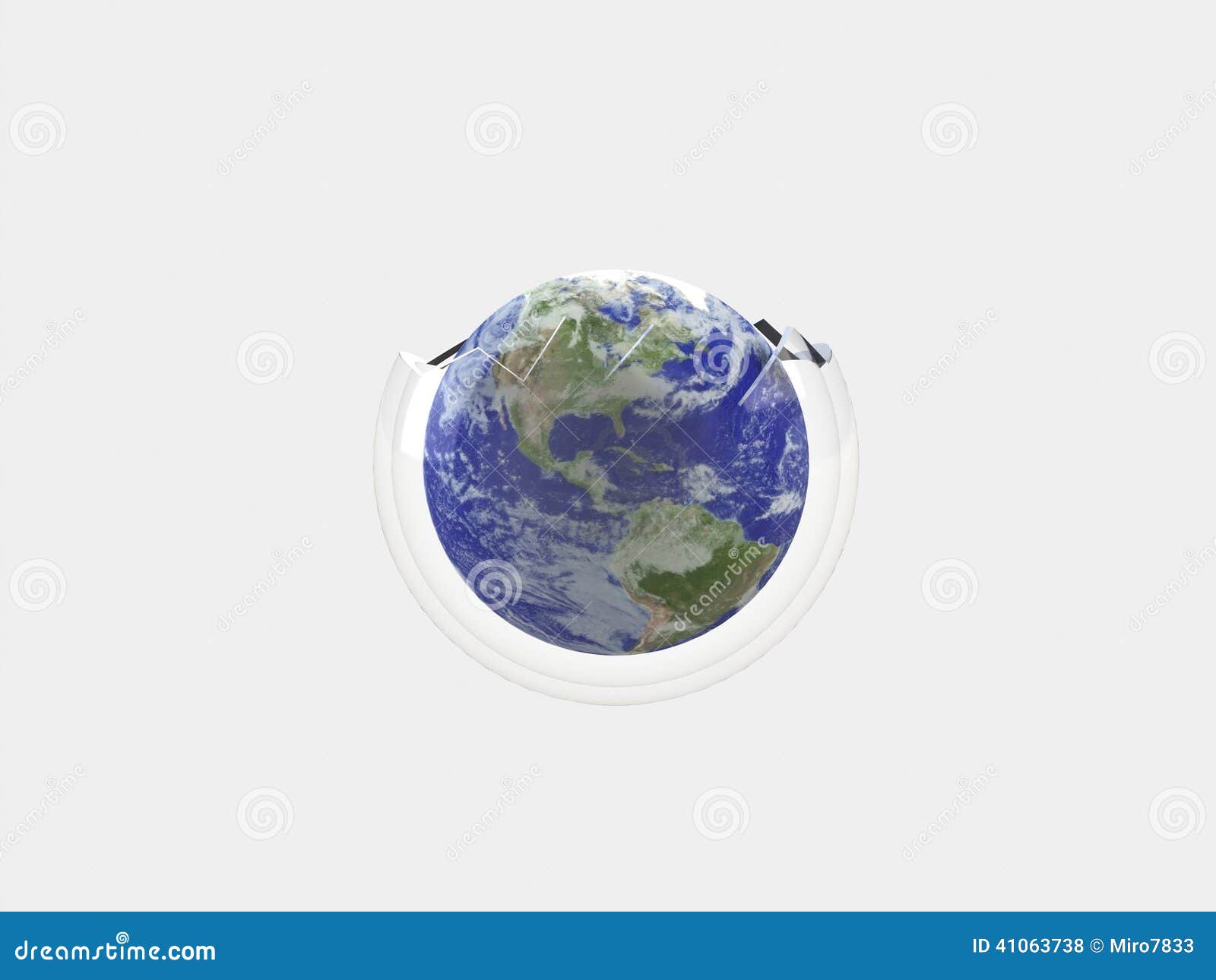 Mundo 3d En Una Esfera De Cristal Stock de ilustración - Ilustración de ...