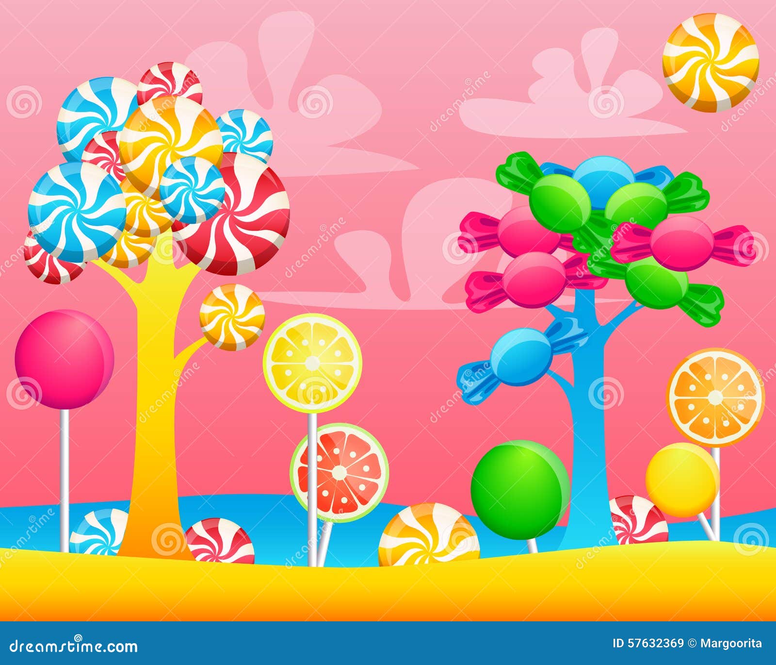 Mundo de doces dos doces ilustração do vetor. Ilustração de objeto ...