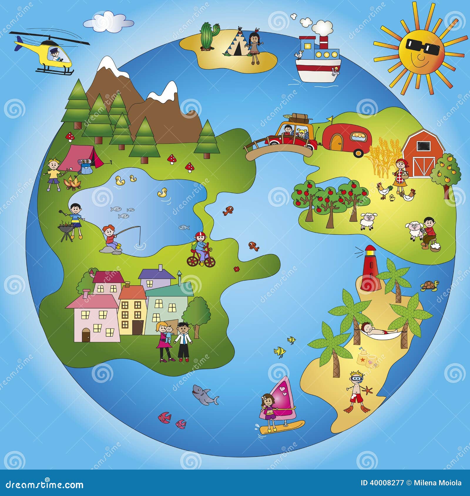 Mundo de fantasia ilustração stock. Ilustração de proteja - 40008277