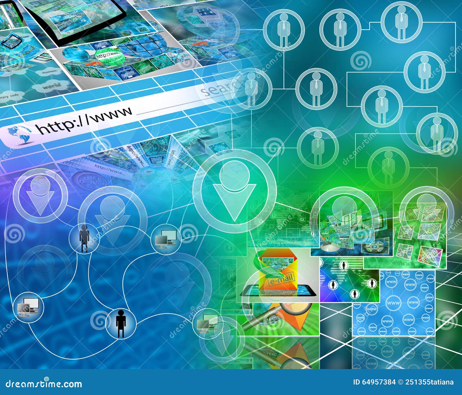 Mundo de Internet stock de ilustración. Ilustración de ordenador - 64957384