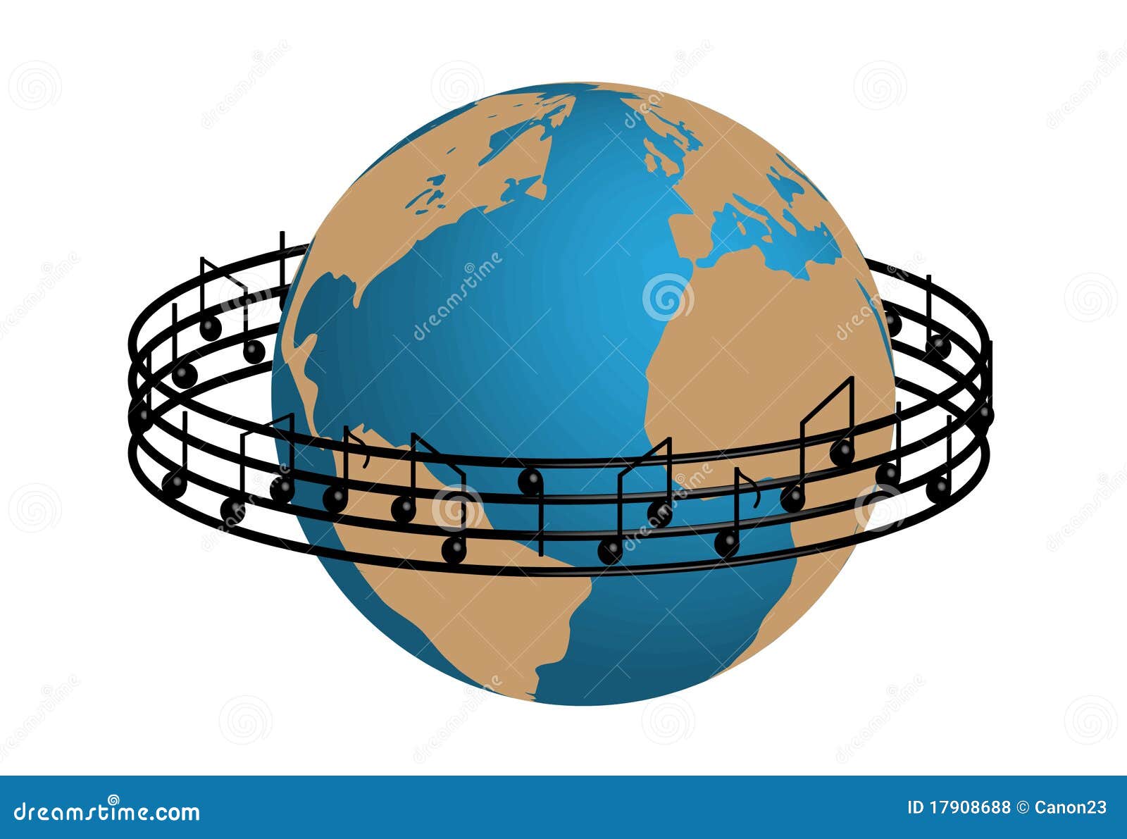 Mundo de la música stock de ilustración. Ilustración de ruidosamente ...