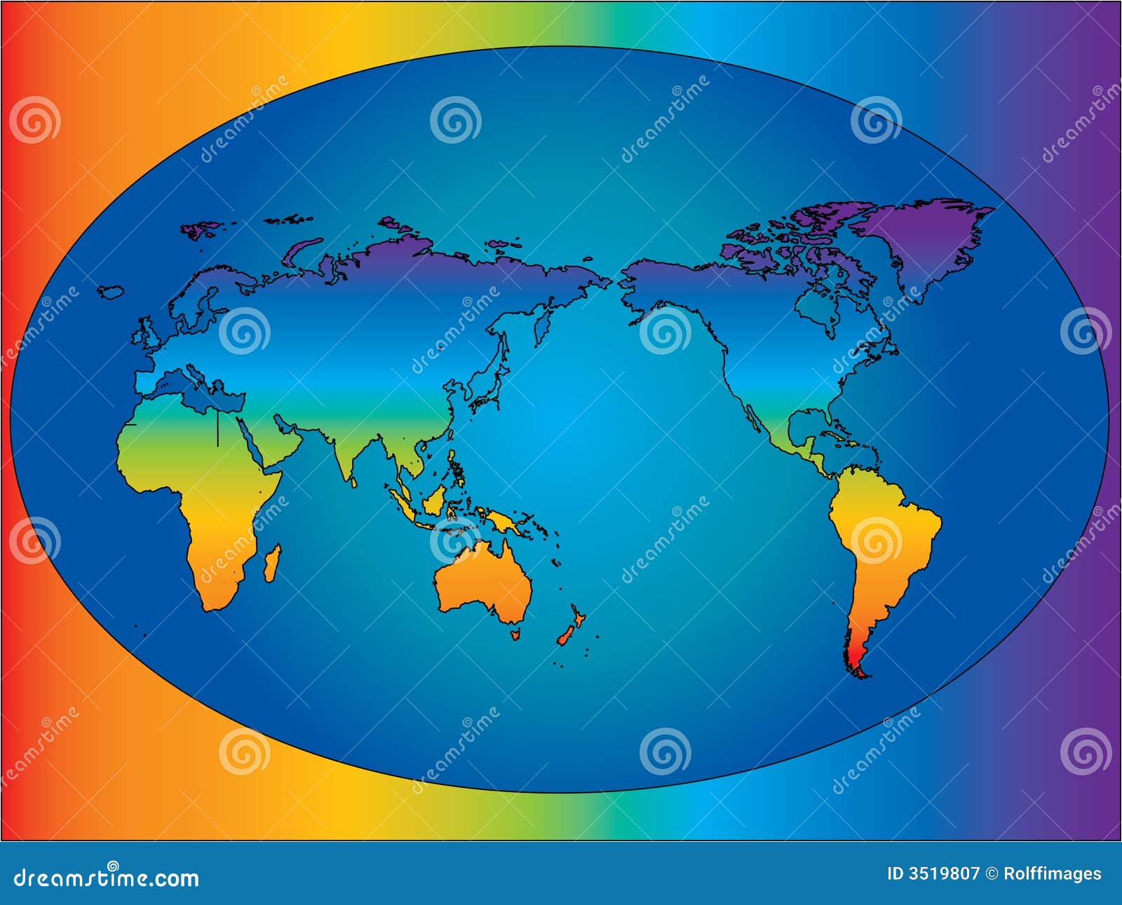 Mundo del arco iris stock de ilustración. Ilustración de globo - 3519807