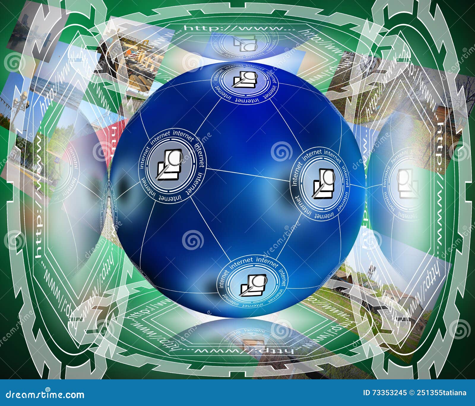 Mundo do Internet ilustração stock. Ilustração de silhuetas - 73353245