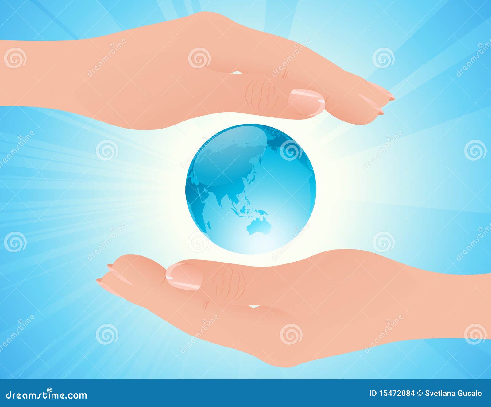 Mundo en manos humanas ilustración del vector. Ilustración de asimiento ...