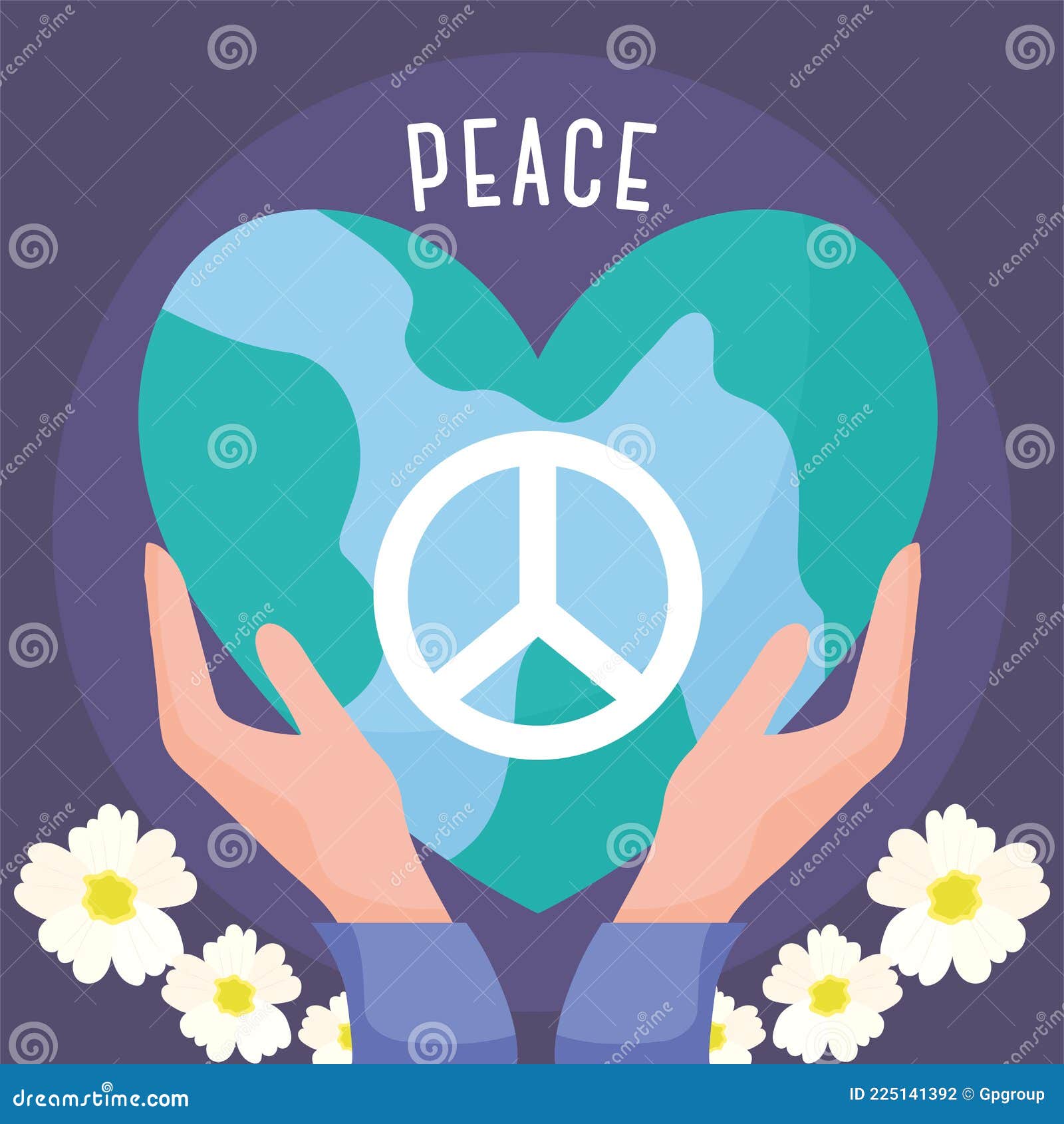 Mundo en paz ilustración del vector. Ilustración de vector - 225141392