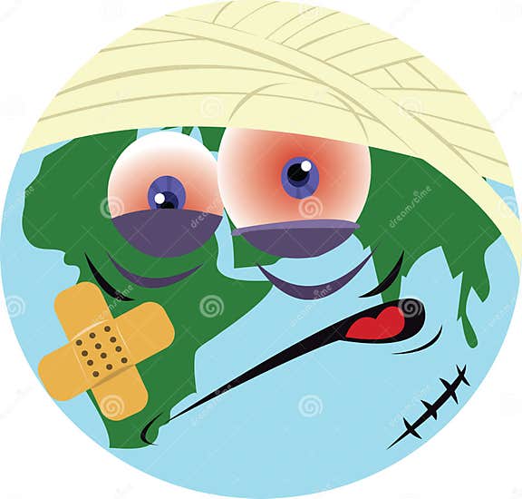 Mundo enfermo ilustración del vector. Ilustración de inventivo - 27181653