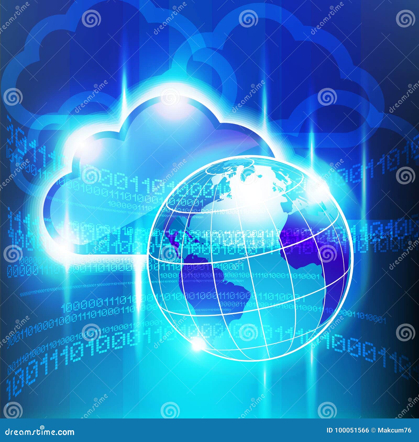 Mundo grande de la nube ilustración del vector. Ilustración de ...