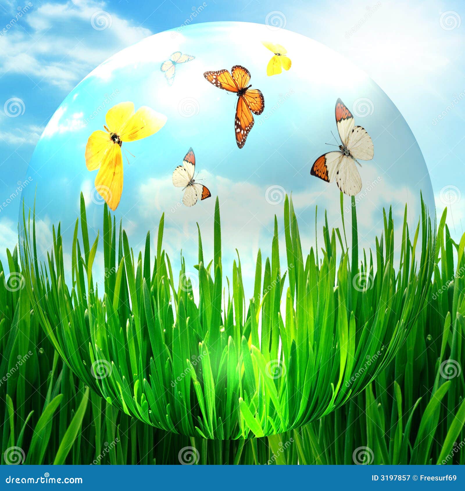 Mundo limpo ensolarado ilustração stock. Ilustração de ecologia - 3197857