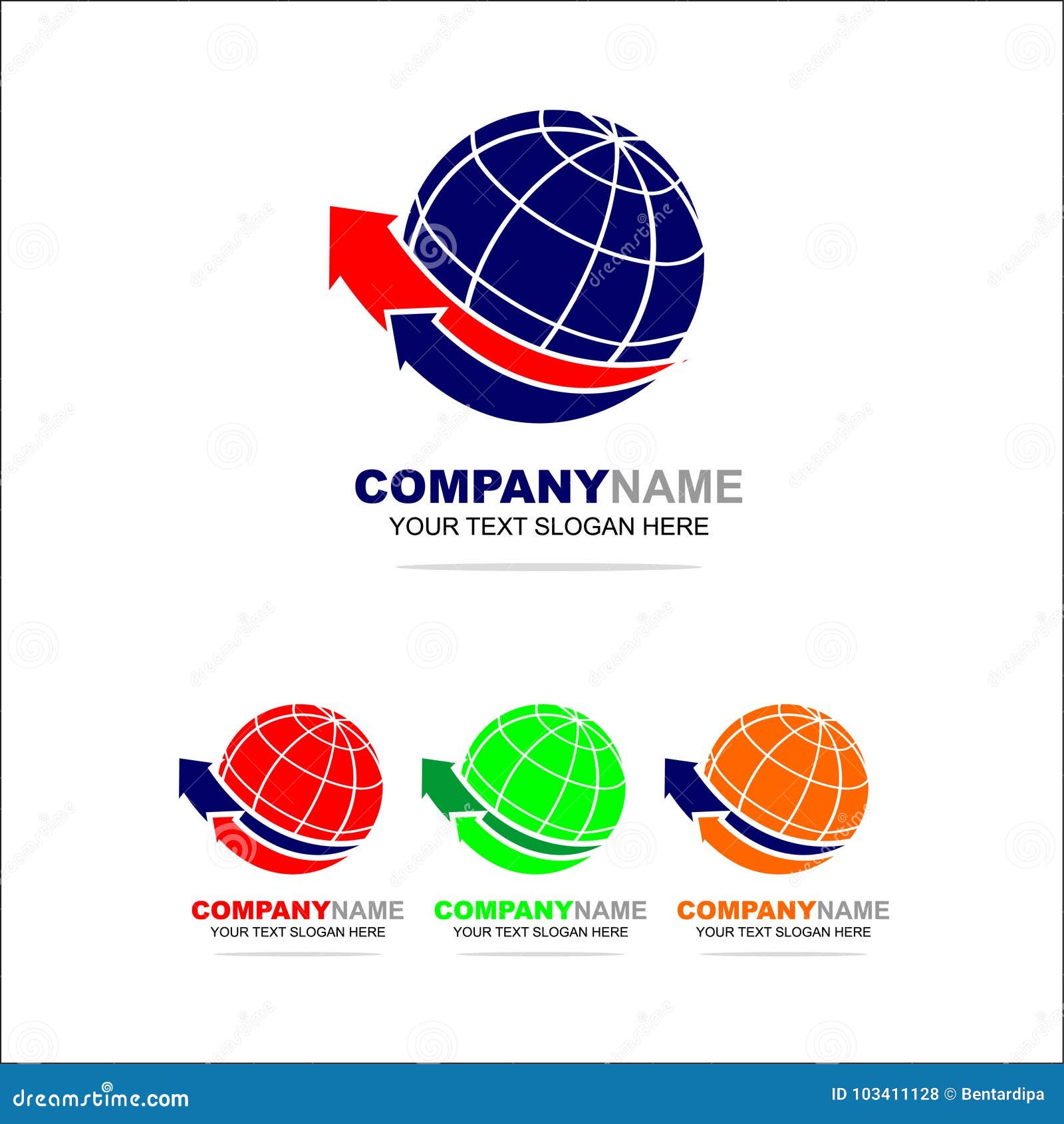 Mundo Logo Design Template ilustração stock. Ilustração de azul - 103411128