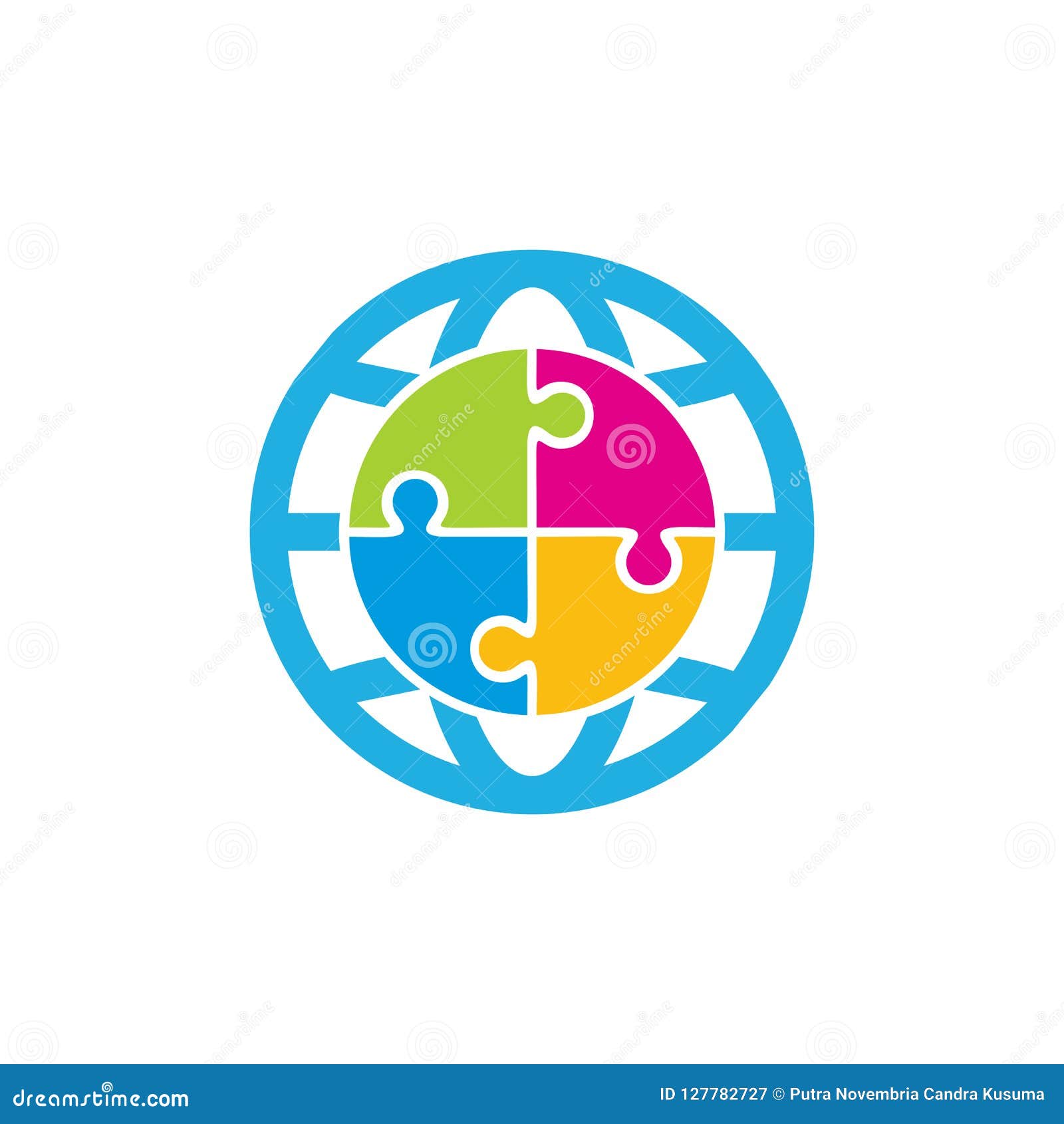 Mundo Logo Icon Design Del Rompecabezas Ilustración del Vector ...