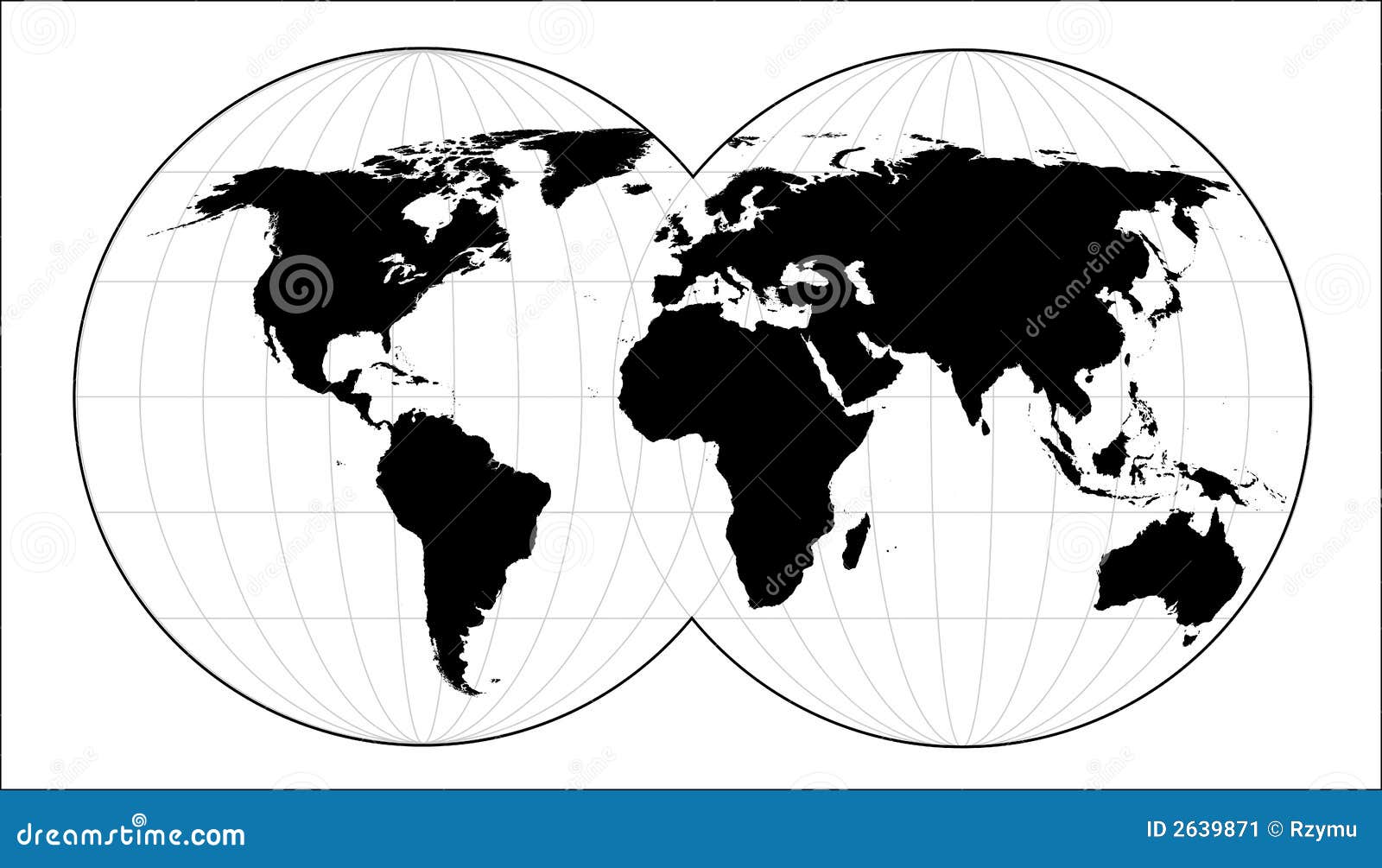 Mundo negro ilustración del vector. Ilustración de atlas - 2639871