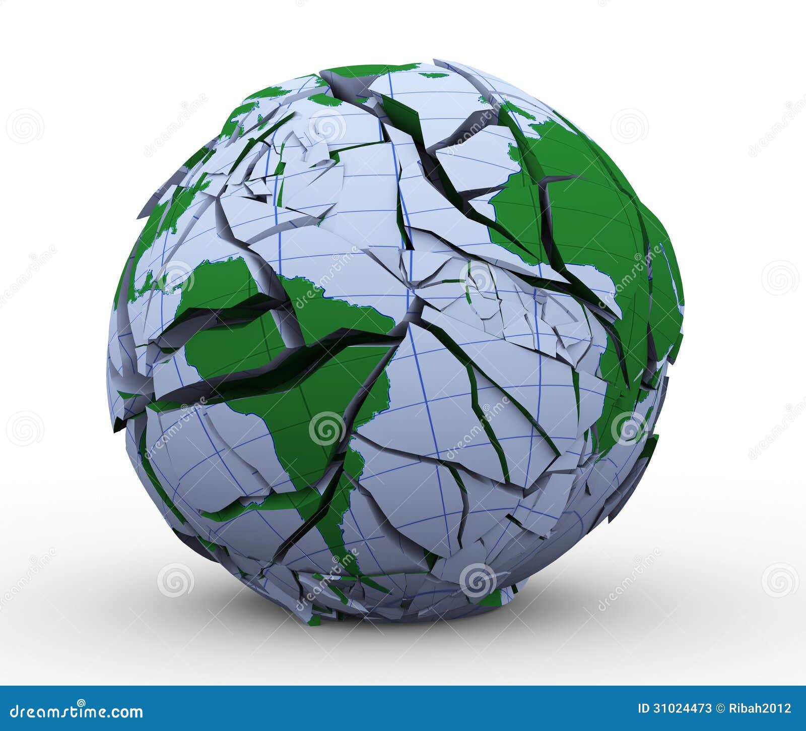 Mundo Rachado Da Terra Do Globo 3d Ilustração Stock - Ilustração de ...