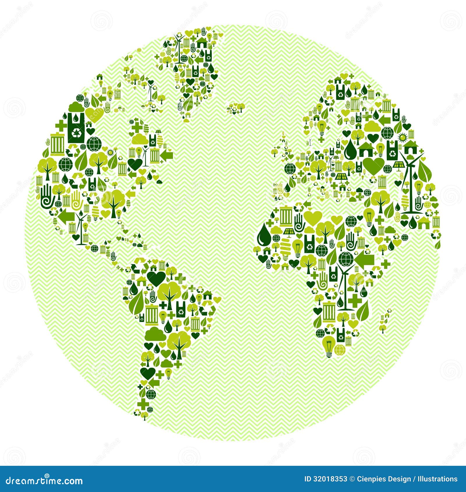 Mundo Verde Hecho De Iconos Ilustración del Vector - Ilustración de ...