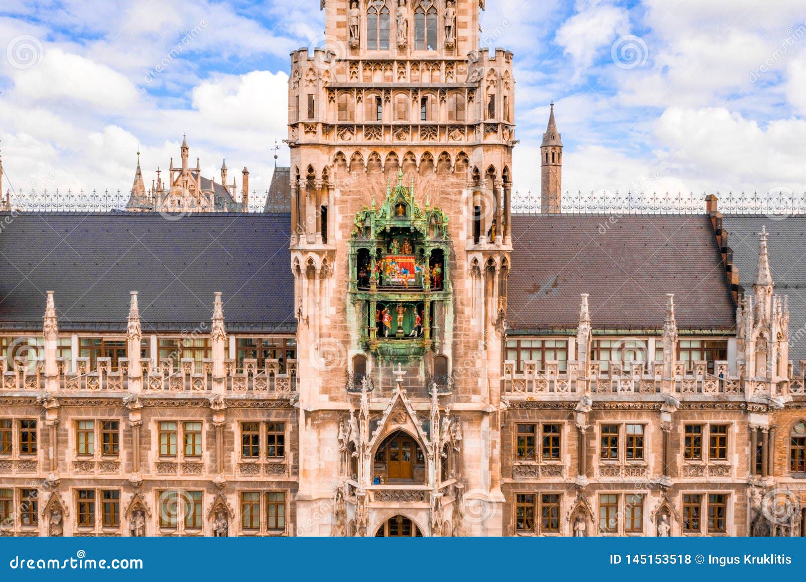 Clock Tower Near the Marienplatz in Munich. Stock Photo - Image of ...