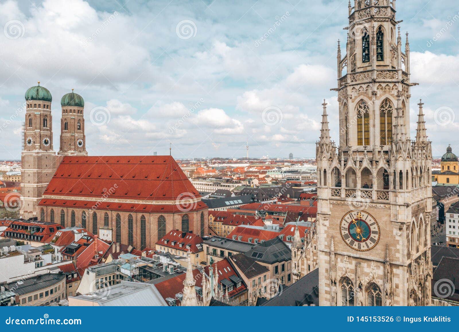 Clock Tower Near the Marienplatz in Munich. Stock Photo - Image of ...