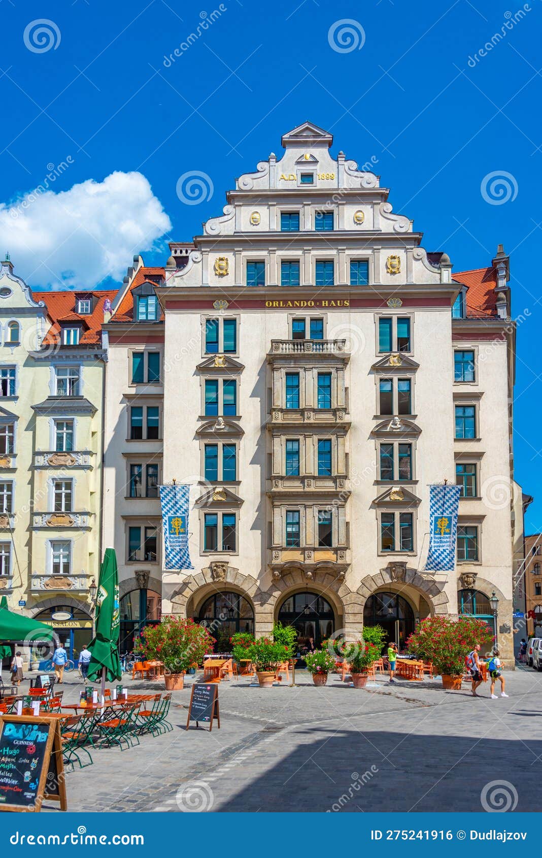 Munich, Germany, August 16, 2022: People Strolling in the Old To ...