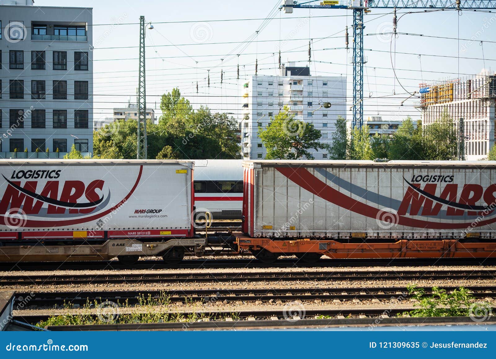 Container Wagons Rolling through the City Editorial Image - Image of ...